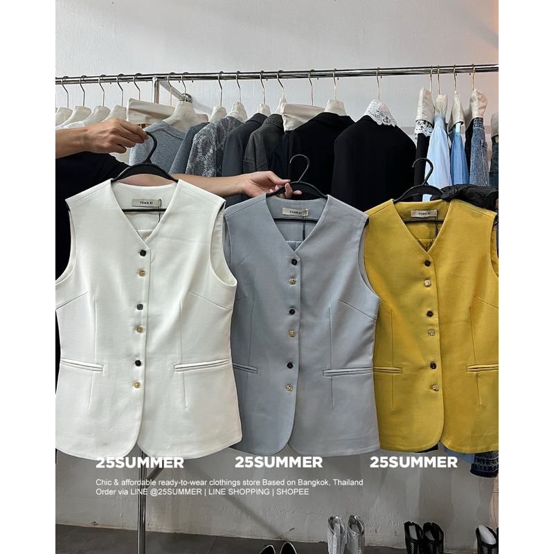 T48 - Vest กระดุมหน้า | Shopee Thailand