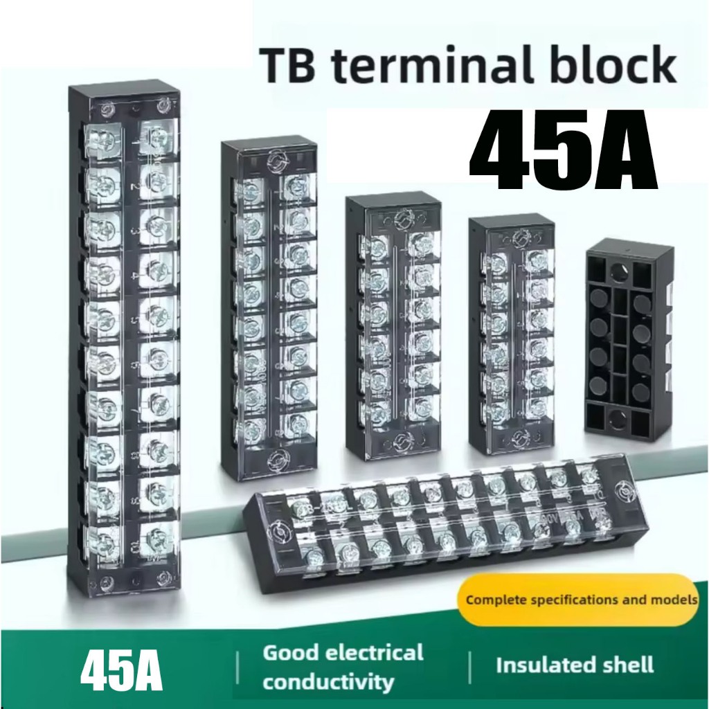 45A เทอร์มินอล บล็อกต่อสาย Terminal รุ่น TB45 3-12 ช่อง (45A 600V ...