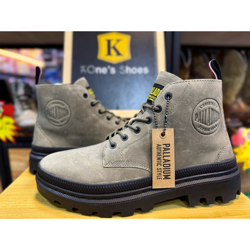 Palladium Leather Shoes men’s brown รองเท้า หนัง สีเขียว | Shopee Thailand