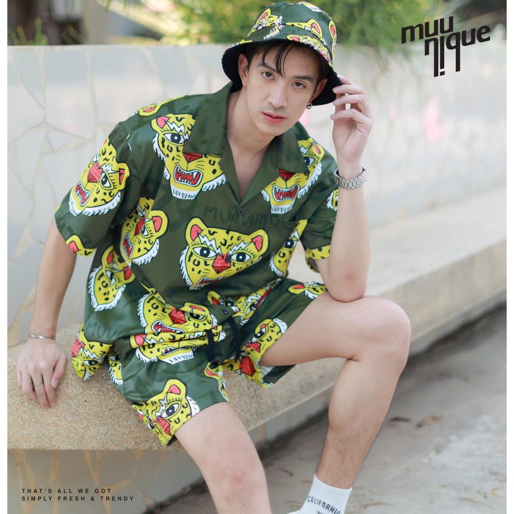 MUUNIQUE HAWAI SET รุ่น TORA KAO Olive Green | Shopee Thailand