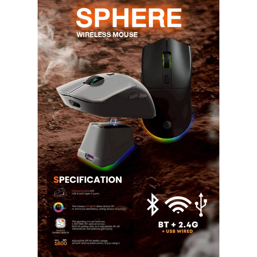 WIRELESS MOUSE (เมาส์ไร้สาย) NEOLUTION SPHERE | Shopee Thailand