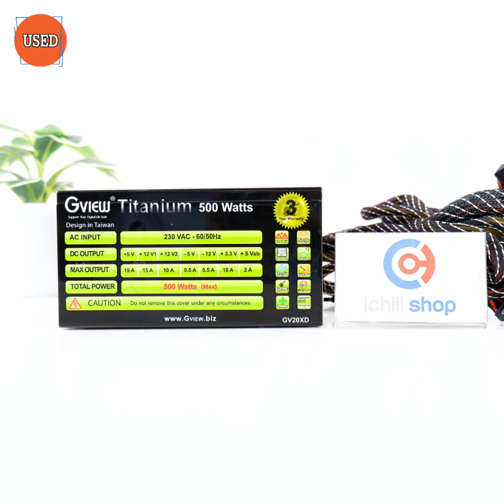 POWER SUPPLY (พาวเวอร์ซัพพลาย) GVIEW TITANIUM 500W P10729 | Shopee Thailand