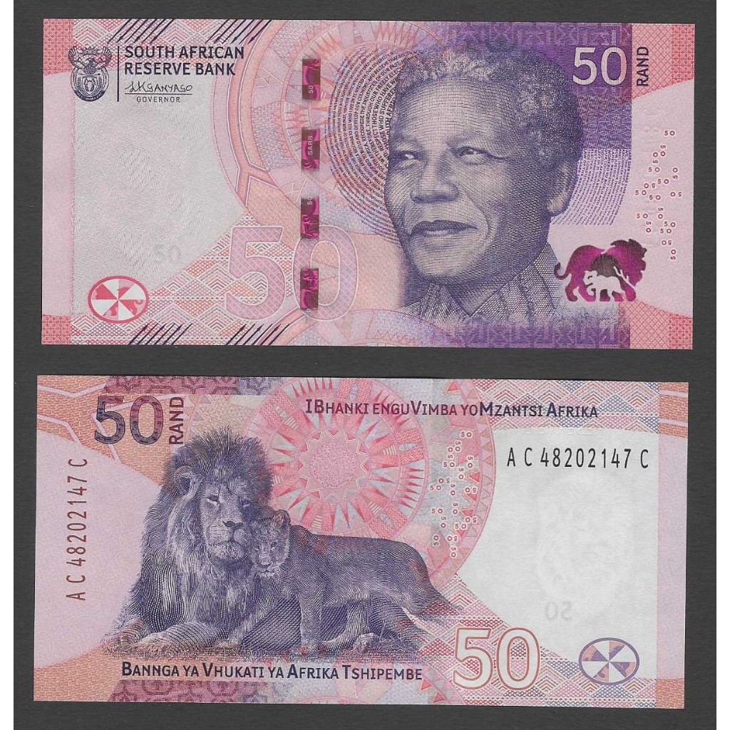 ธนบัตร แอฟริกาใต้ South Africa 50 แรนด์ สิงโต P-150 สภาพใหม่เอี่ยม 100% ...