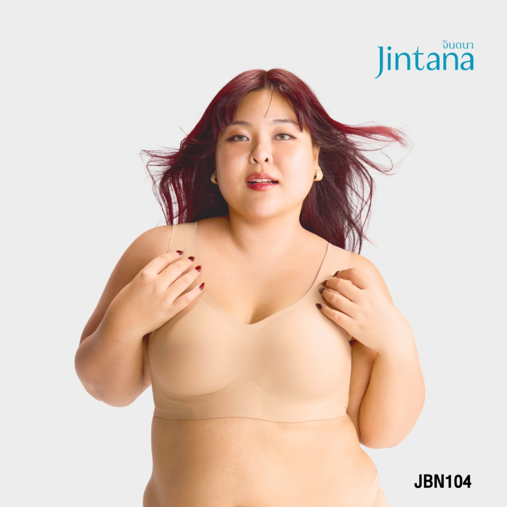 Jintana เสื้อชั้นใน รุ่น Lite รหัส JBN104 บราไร้โครง มีตะขอปรับระดับ สายบ่าใหญ่รองรับทรง ...