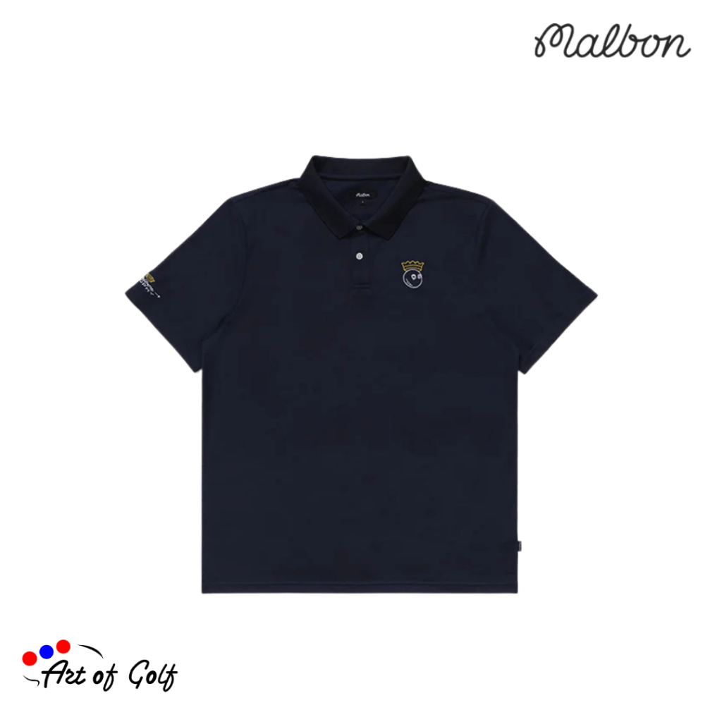 Malbon Men’s Trophy Performance Pique Polo - (Navy) | Shopee Thailand