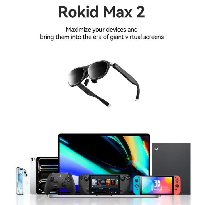 Rokid Max 2 แว่น AR หน้าจอใหญ่ยักษ์ เทียบเท่าจอ 215 นิ้ว ปรับแสงได้ ปรับสายตาสั้นได้ รับประกัน 1 ...