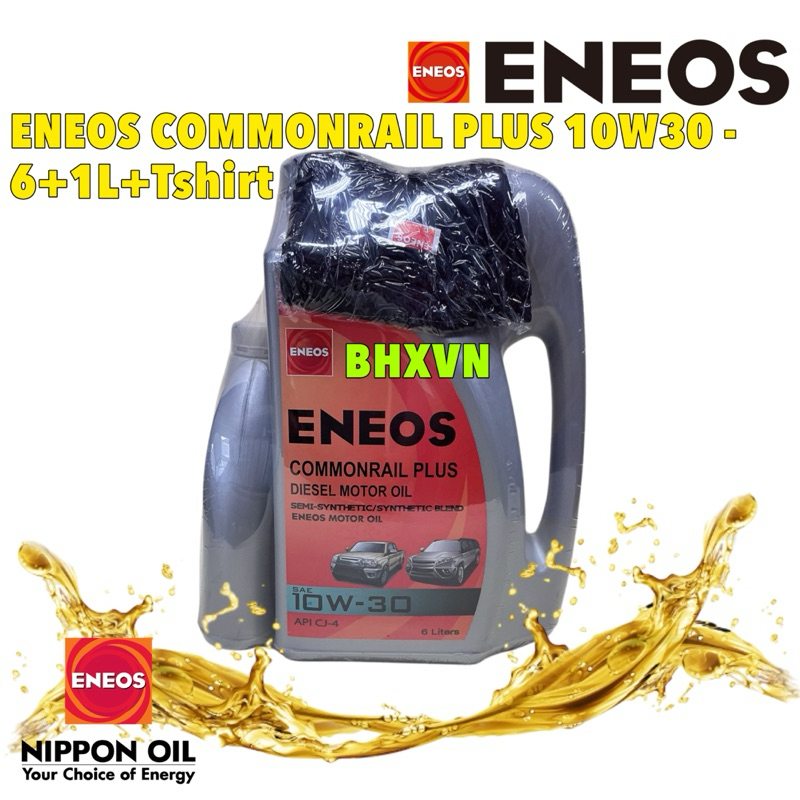 น้ำมันเครื่อง ดีเซล กึ่งสังเคราะห์ ENEOS COMMONRAIL PLUS 10W30 - 6+1L+Tshirt | Shopee Thailand