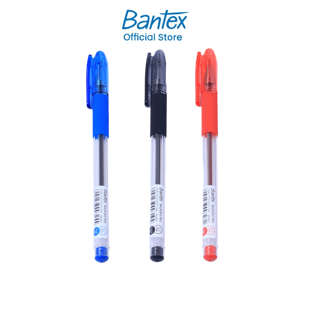 Bantex ปากกาลูกลื่น ปากกา เขียนลื่น 0.7มม พร้อมคลิปหนีบ ด้ามจับนุ่ม ...