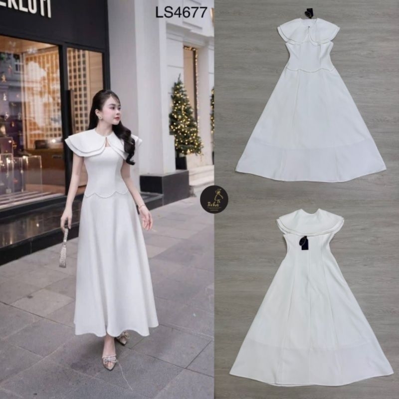 STicha Set 2 ชิ้น Maxi เดรสสายเดี่ยวสีขาว ดีเทลแต่งลูกปัดโค้งช่วงเอว ...