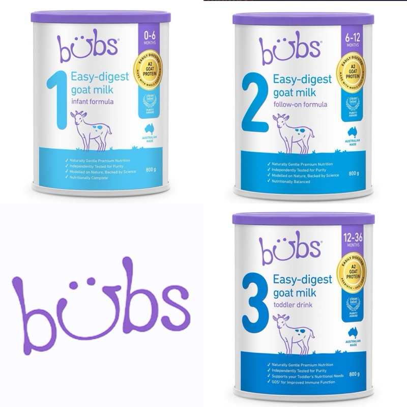 แท้ 100% 🐐🍼Bubs Easy digest Goat Milk Stage 1,2,3 800g | Shopee Thailand