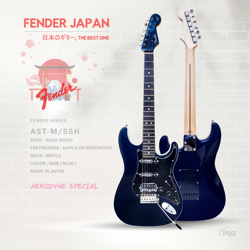 FENDER JAPAN รุ่น AST-M/SSH/GMB BLUE กีต้าร์ทรง AERODYNE SPECIAL GUITAR ...