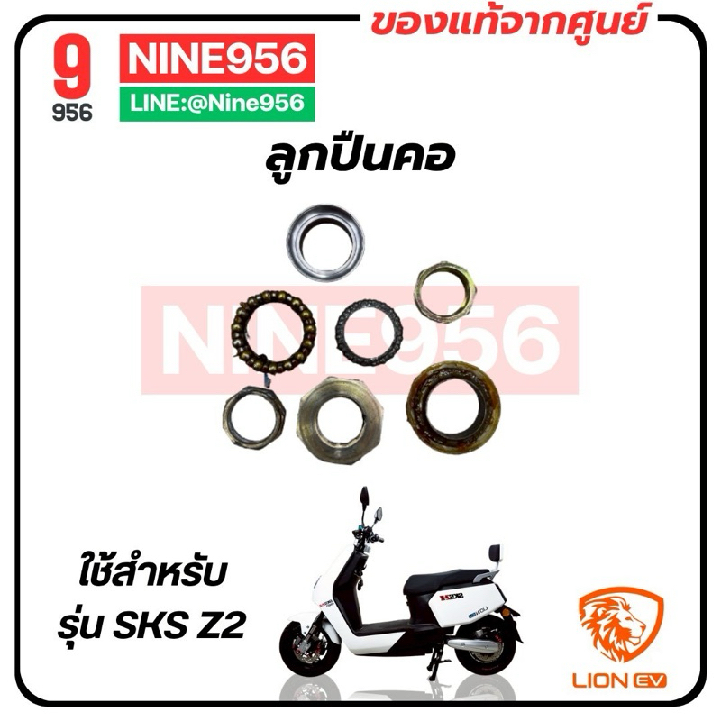 ลูกปืนคอ มอเตอร์ไซค์ไฟฟ้า รุ่น Lion SKS Z2 GEN2, E2 Smart, AJ C-Lion, Max1, Storm gorilla, SE ...