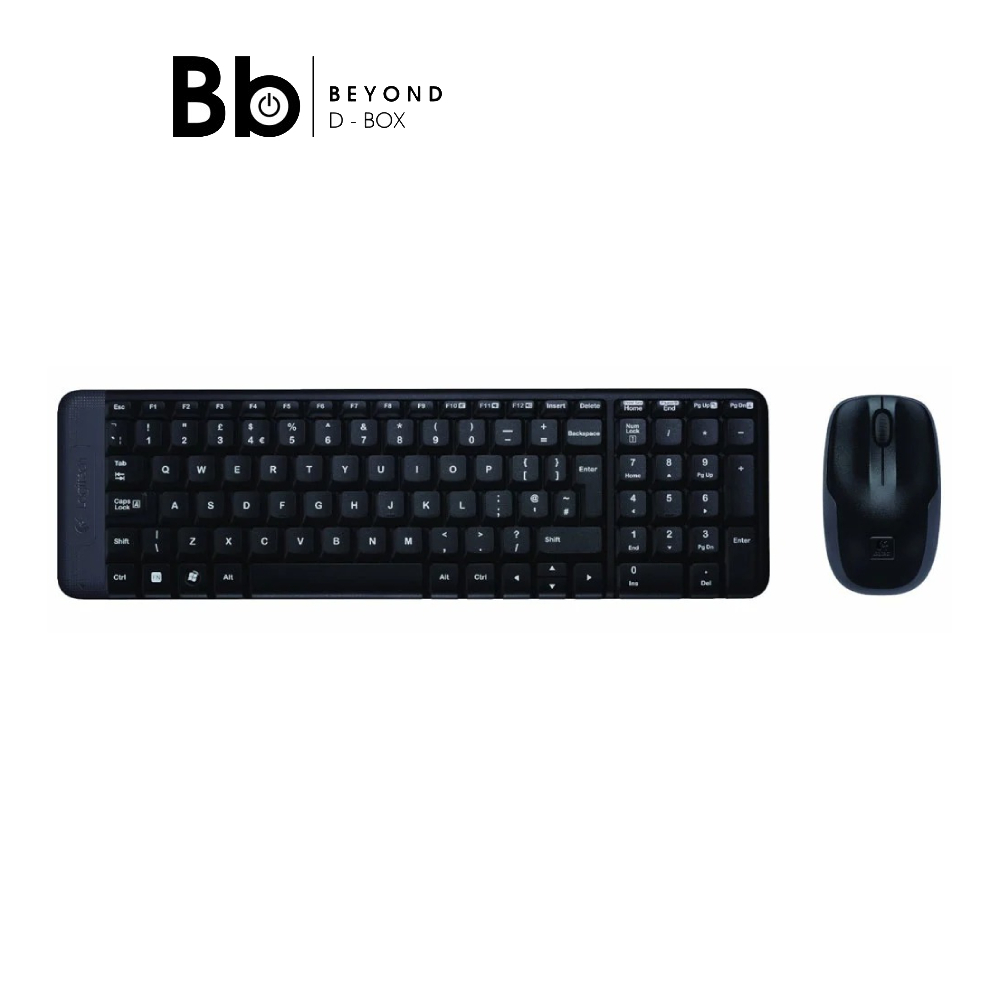 เมาส์และคีย์บอร์ดไร้สาย Logitech Wireless Mouse + Keyboard MK220 Black ...