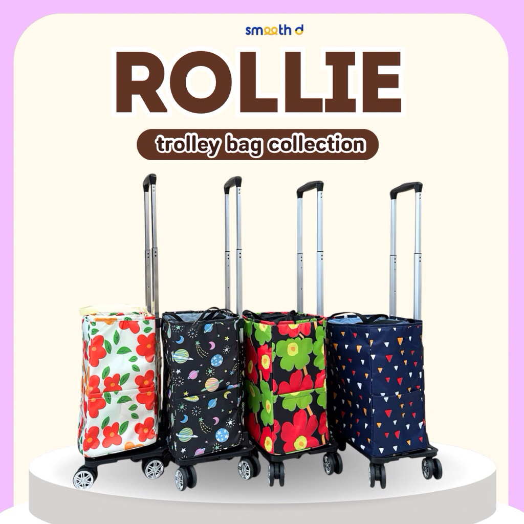 (พร้อมส่ง) Smooth d Rollie Trolley Bag กระเป๋าเดินทางช้อปปิ้งล้อลาก 4 ...