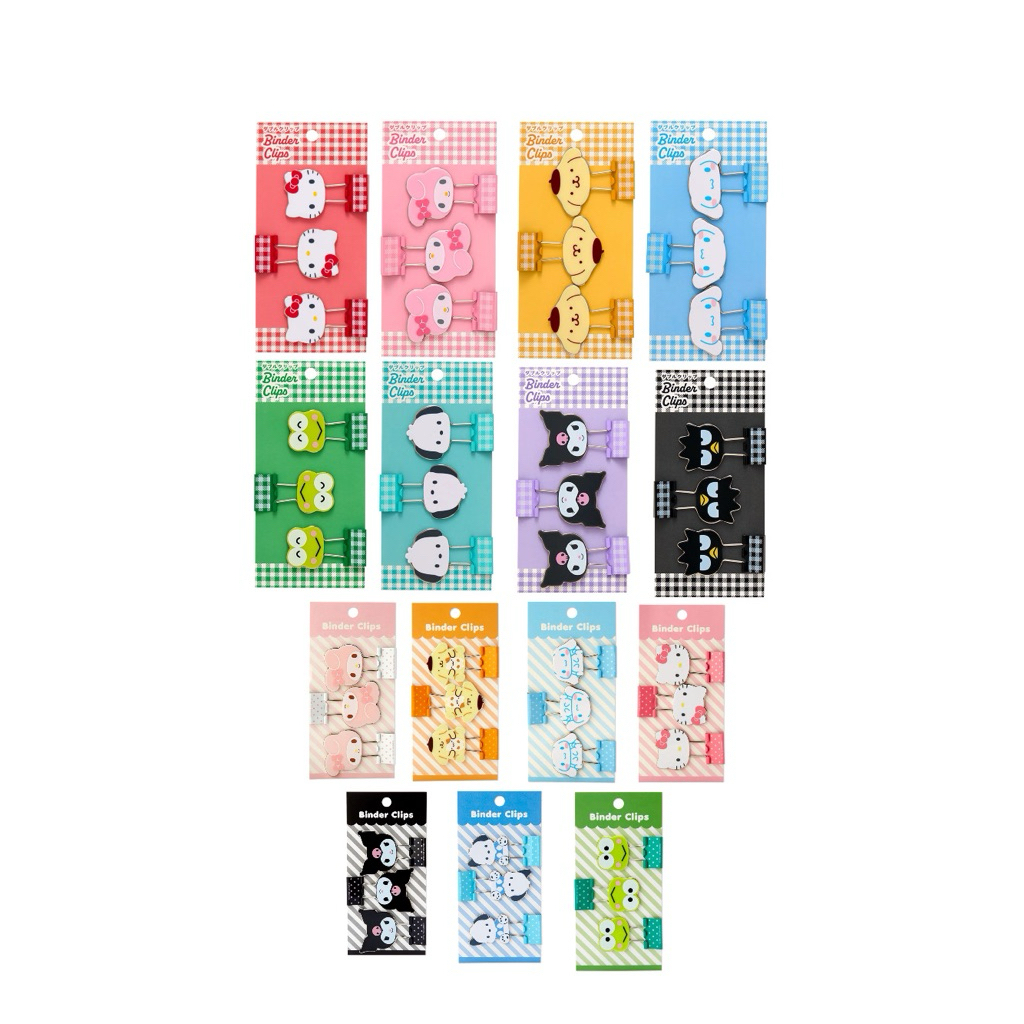 Sanrio binder clips คลิปหนีบกระดาษ ตัวหนีบกระเป๋า ตัวหนีบเข็มขัด 3ชิ้น ...
