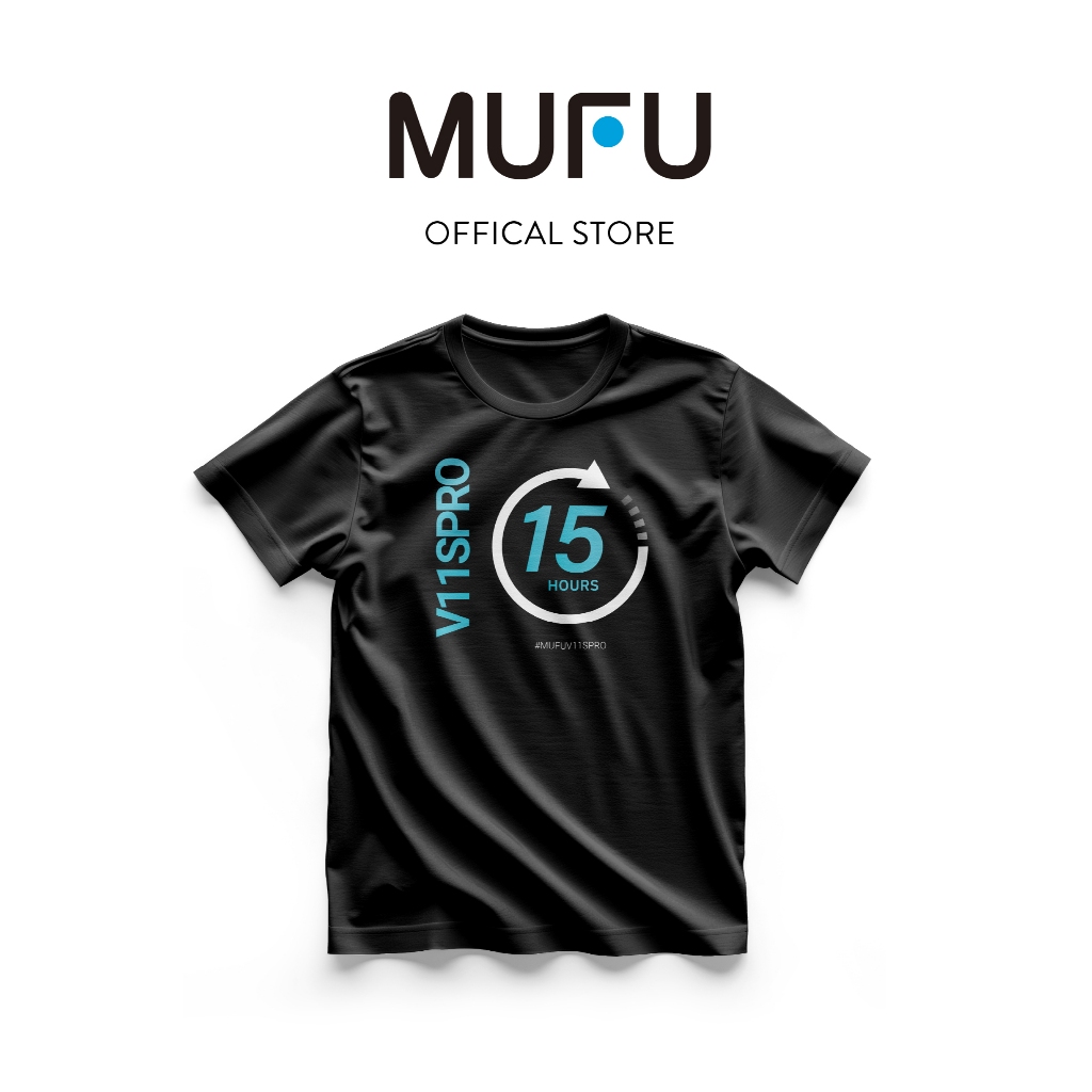 MUFU เสื้อยืดคอกลม V11S Pro สีดำ | Shopee Thailand