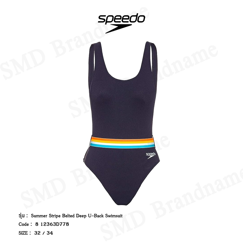 Speedo ชุดว่ายน้ำ รุ่น Summer Stripe Belted Deep U-Back Swimsuit Code ...