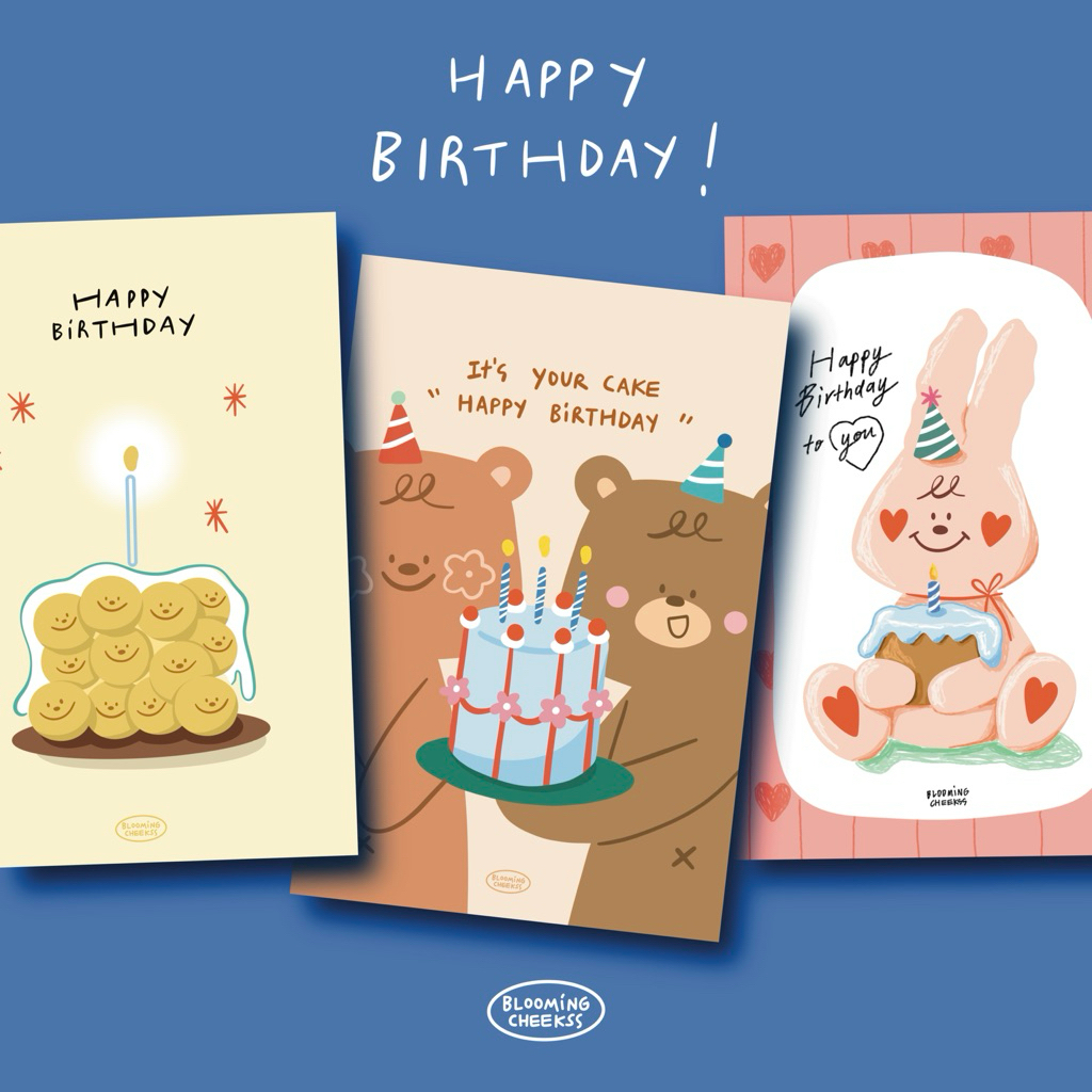 BMCK - การ์ดวันเกิด (มีซอง) ชุดที่ 1 Happy birthday card | Shopee Thailand