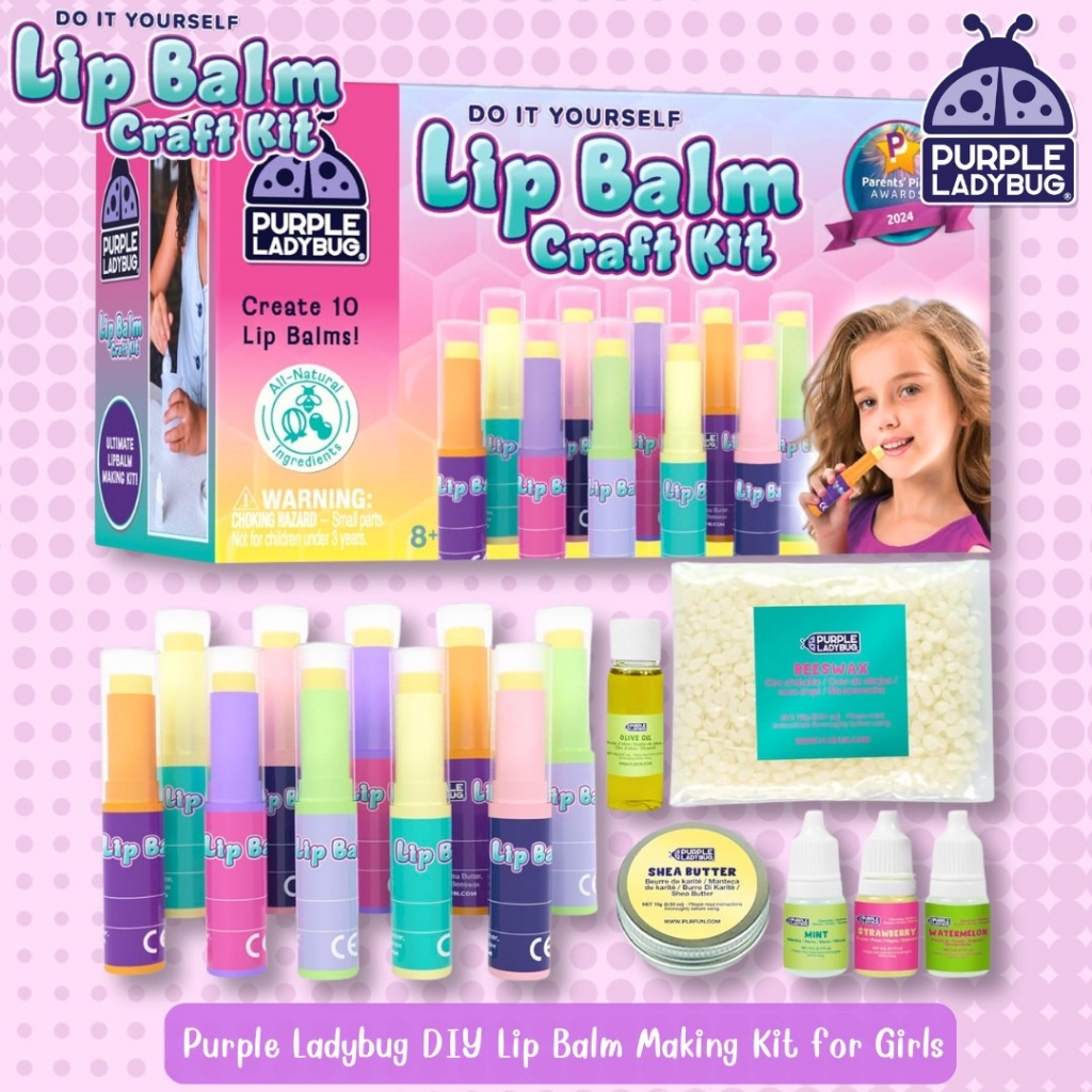 นำเข้า 🇺🇸 ชุดทำลิปบาล์ม Purple Ladybug DIY Lip Balm Making Kit 💜 อายุ 8 ...