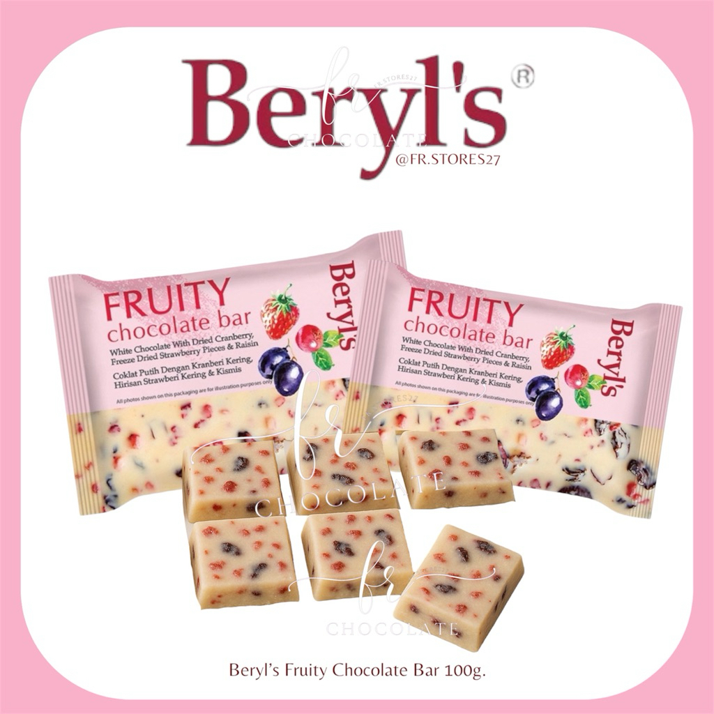 Beryl's Fruity Chocolate Bar - White Chocolate With Dried Cranberry ...