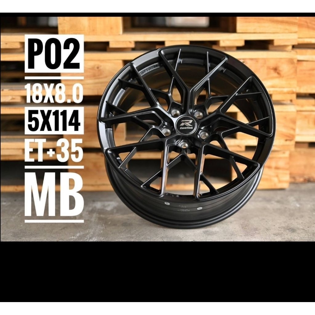 ล้อแม็กซ์EMOTION R P02ขอบ18 กว้าง8นิ้ว 5รู114.3 offset35 ล้อแม็กซ์ ...