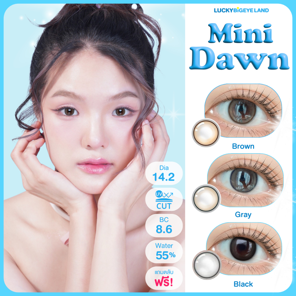 รุ่นวอนยอง IVE ⭐️ คอนแทคเลนส์ Mini Dawn Brown / Gray / Black (Kitty ...