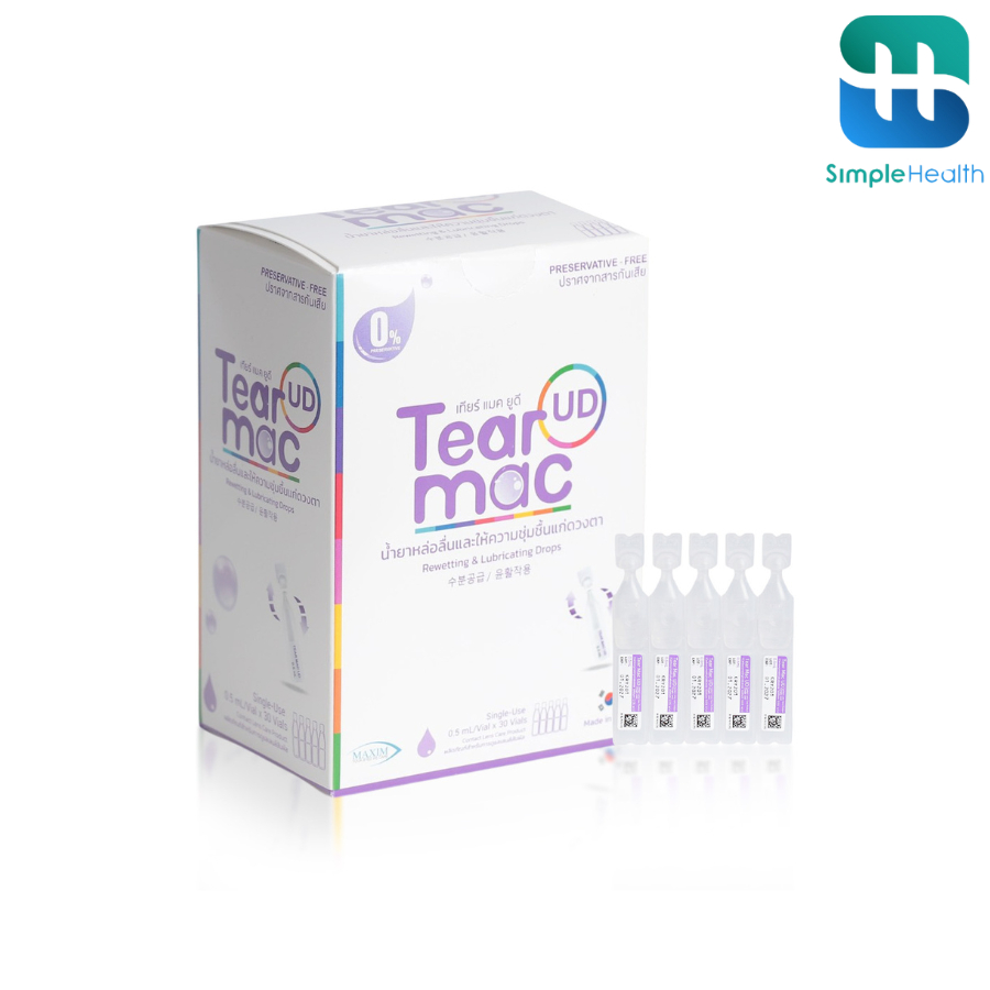 Simple Healthcare น้ำตาเทียม เทียร์แมค ยูดี Tear Mac UD 30หลอด ปราศจากสารกันเสีย ลดการระคายเคือง ...
