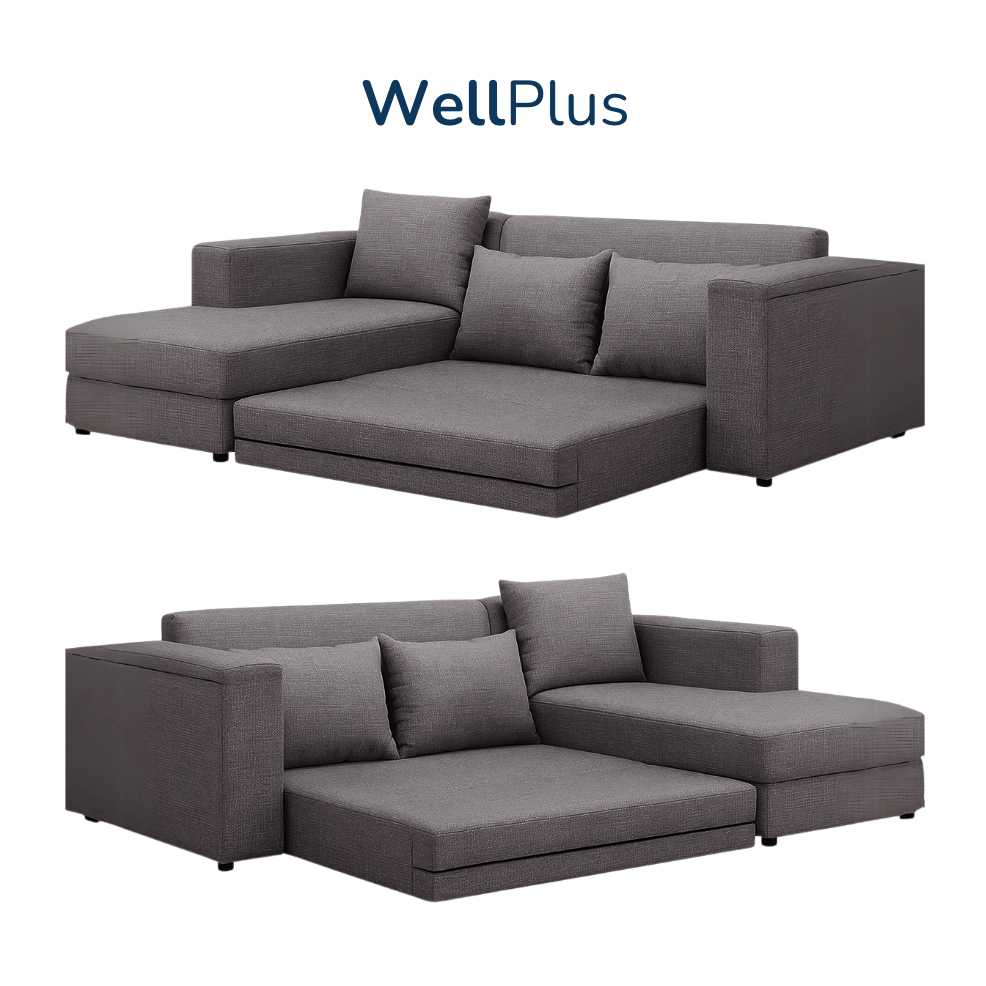 WellPlus โซฟาผ้าปรับนอน L-Shape 3 ที่นั่ง รุ่น May แข็งแรง หนานุ่ม นั่งสบาย แถมหมอน 3 ใบ ...