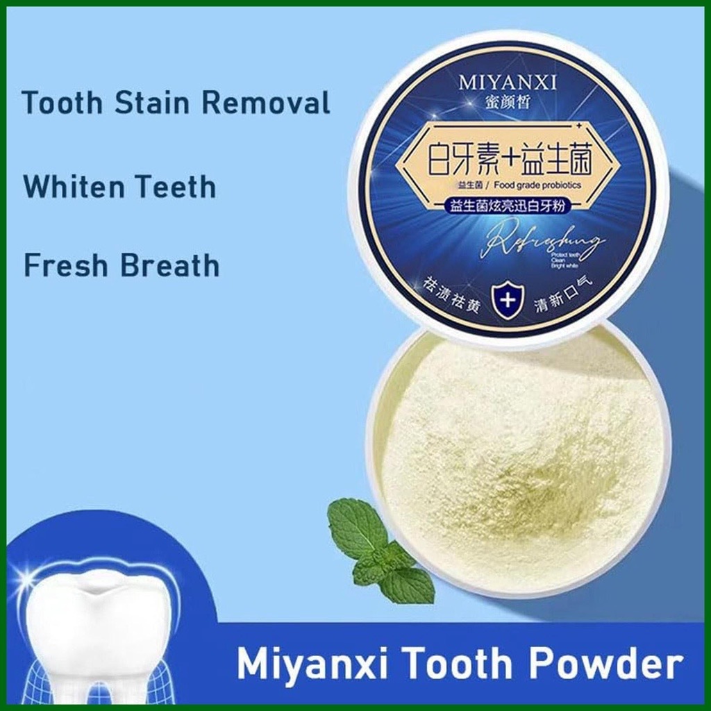MiYanXi ยาสีฟันชนิดผง สูตรโปรไบโอติก ขจัดคราบฟันเหลือง Probiotic Brightening Whitening Tooth ...
