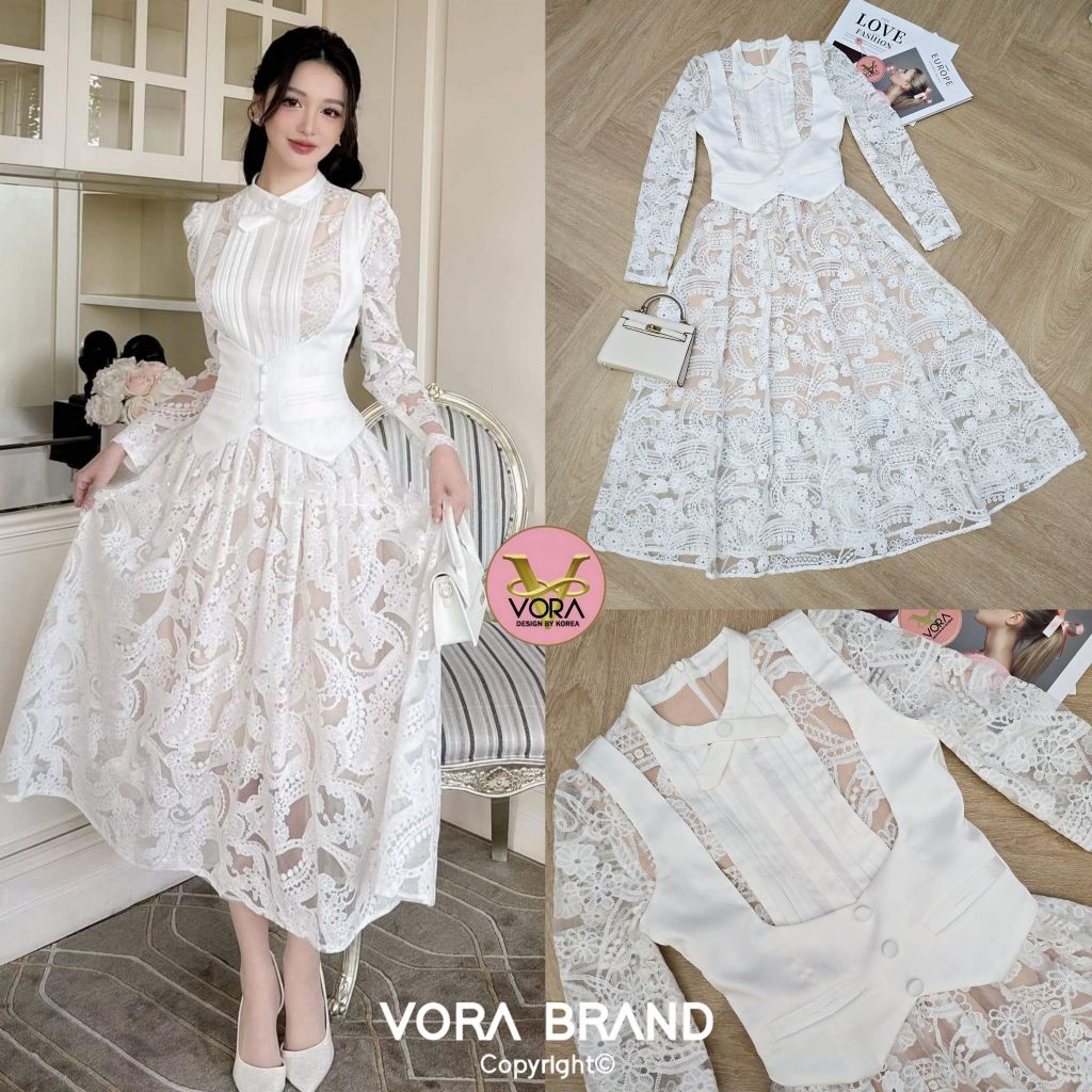 VORA Dress ตัวยาว แขนยาว ตีเกล็ดด้านหน้า(*รบกวนเช็คสต๊อกก่อนกดสั่งซื้อ) | Shopee Thailand