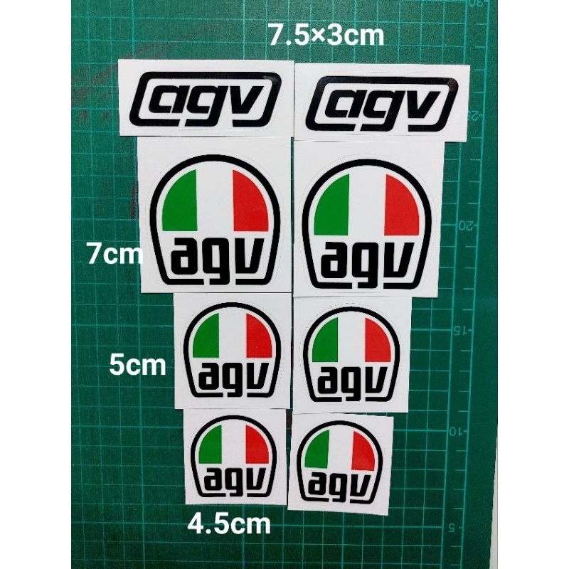 sticker ธรรมดาไม่สะท้อน agv 8ชิ้น | Shopee Thailand