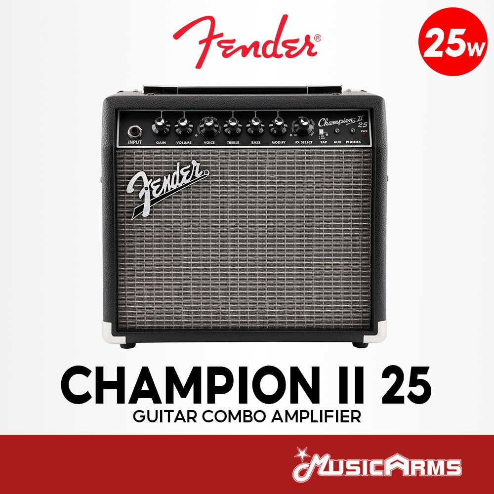 Fender Champion II 25 แอมป์กีตาร์ Guitar Combo Amplifier แอมป์กีต้าร์ ...