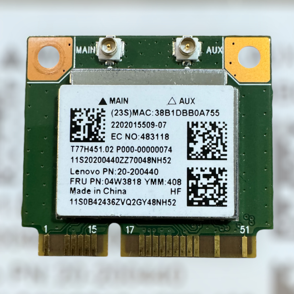 การ์ด ไวเลส ไวไฟ card wifi wireless notebook pc agn ac bg bluetooth 2 ...