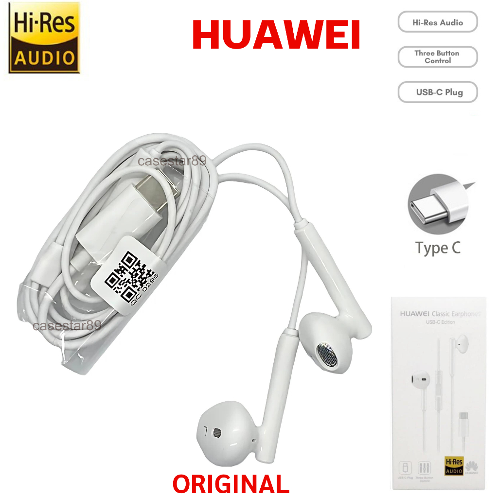 หูฟังแท้ Huawei USB Type-C In-Ear Earphones Nova 9 / Nova 5T / P20 Pro ...