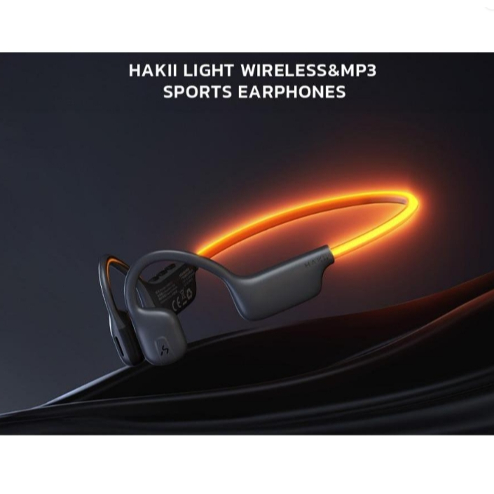 HAKII รุ่น LIGHT หูฟังออกกำลังกาย หูฟังไร้สายแบบคล้องคอ หูฟังบลูทูธ ไฟ LED สีส้ม ความจุ 32 GB ...