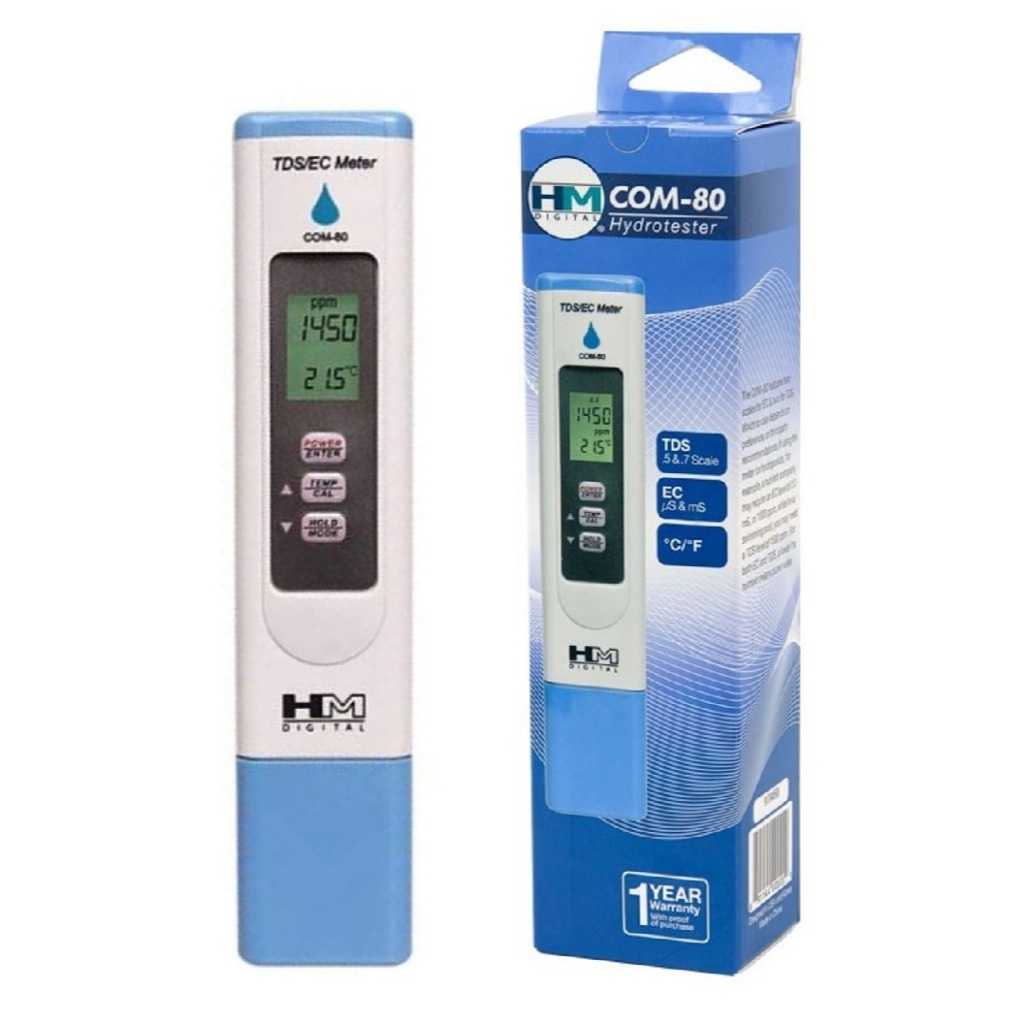 [ส่งฟรี] HM TDS Meter COM-80 ปากกาวัดค่า EC PPM HM Digital Hygrotester ...