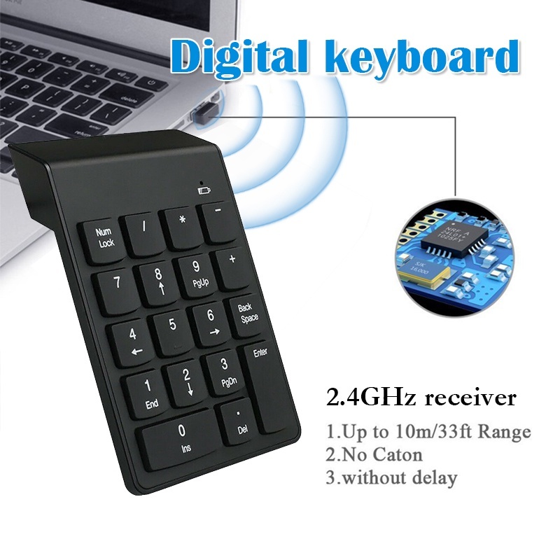 Mini Keypad 2.4G Wireless คีย์บอร์ดตัวเลขไร้สายUSB คีย์บอร์ด แป้นตัวเลข ...