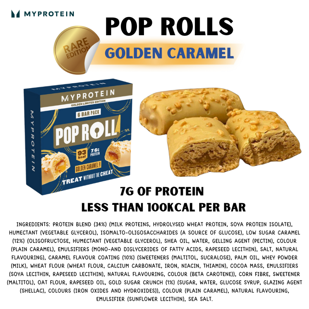 Limited edition my protein pop roll GOLDEN CARAMEL ,1bar | Shopee Thailand