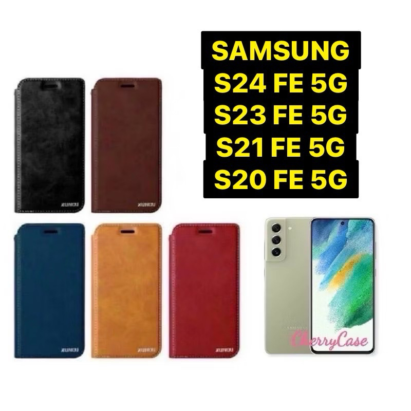 เคสหนังฝาพับ Samsung Galaxy S24 FE / S23 FE/ S21 FE 5G/S20 FE ( Fan editon 5G) เคสเปิดปิด เคสกระ ...