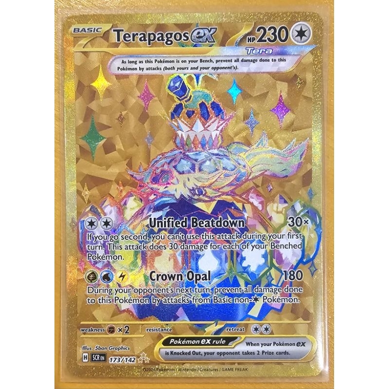 [การ์ดโปเกมอนลิขสิทธิ์แท้ EN] Terapagos ex - 173/142 - Gold Secret Rare ...