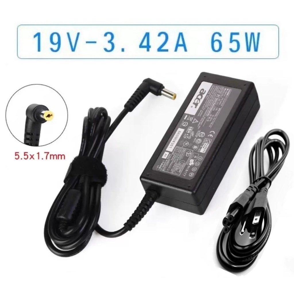 OEM Adapter Acer 19V3.42A 5.5x1.7mm (Black) หัวเหลือง | Shopee Thailand
