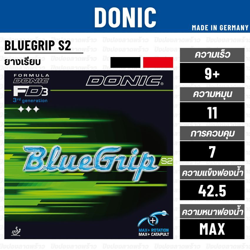 ยางปิงปอง DONIC รุ่น BLUEGRIP S2 | Shopee Thailand