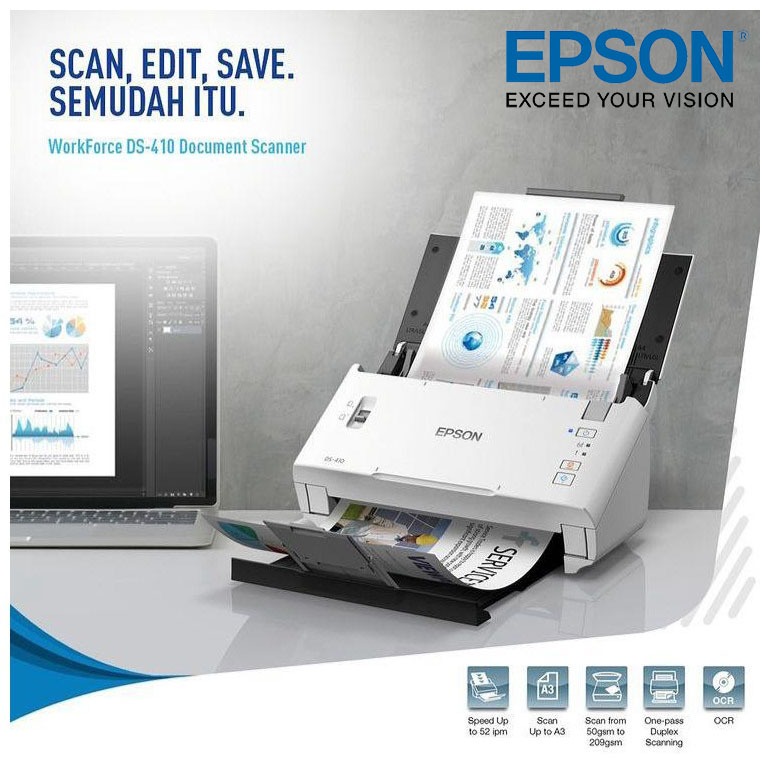Epson WorkForce DS-410 A4 Duplex Sheet-fed Document Scanner [สเปค ICT ปี 2566 งบ 16,000 ...