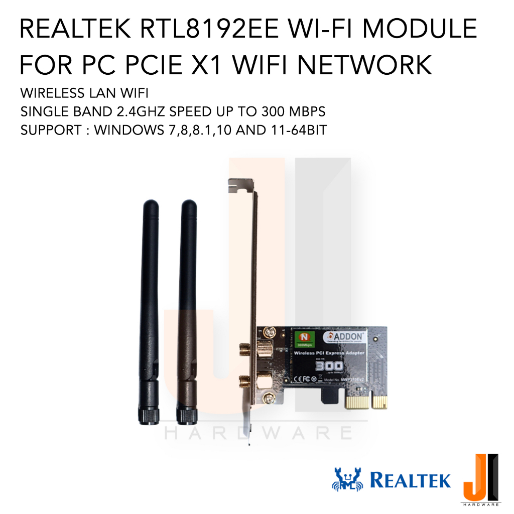 Realtek RTL8192EE Wi-Fi module card Pcie x1 wireless lan single band 2 ...