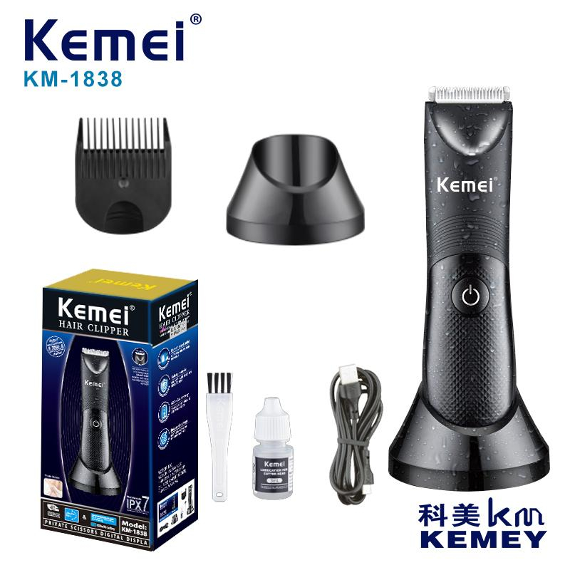 Kemei KM-1838 ปัตตาเลี่ยนตัดผม กันน้ํา แห้ง เปียก รักแร้ ร่างกาย มีดโกนหนวด ล้างทําความสะอาดได้ ...