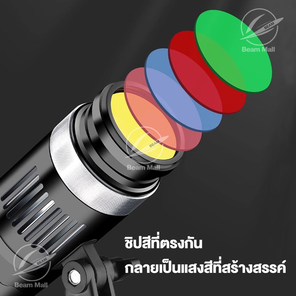 Beam สปอตไลท์ถ่ายภาพRGB LED+ขาตั้ง2.1m+รีโมทควบคุมไฟรุ่น/ RGB5สี+LED ...