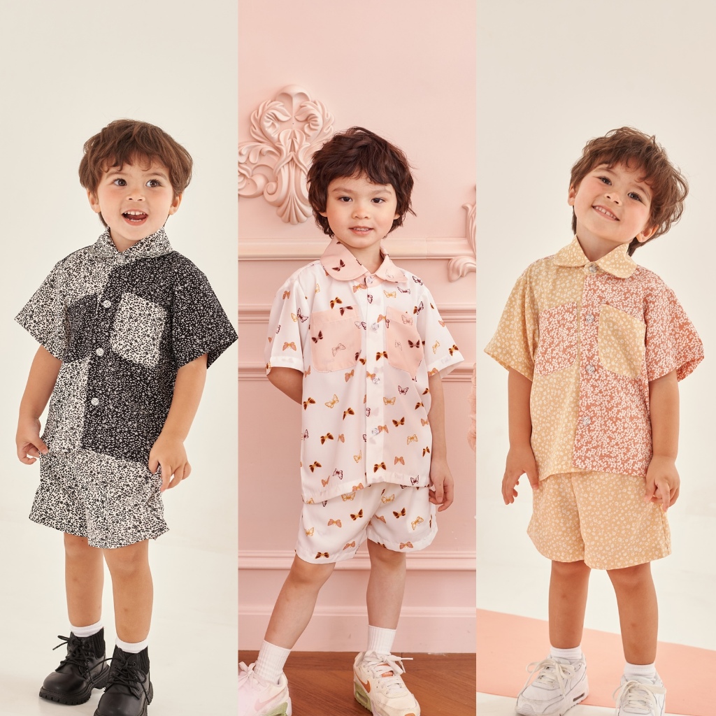 PIMNATTA Julian Set (Limited) ชุดเซ็ตเด็กผู้ชาย เสื้อและกางเกง ผ้าพิมพ์ ...