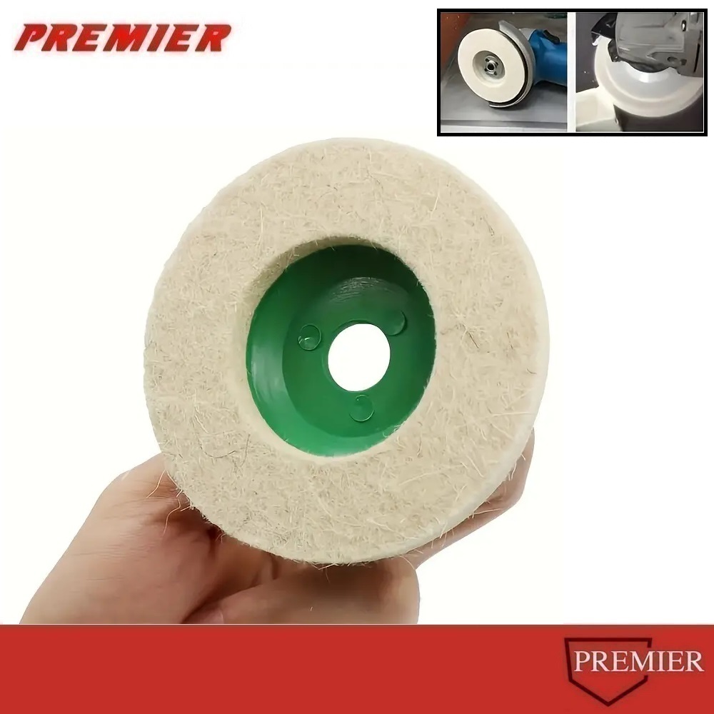 4นิ้ว ขัดรอยขนแมวบนกระจกและคราบน้ำ Felt Buffing Disc 4 inch ใช้ กับลูก ...