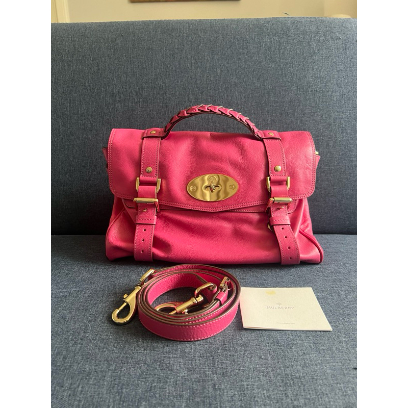 กระเป๋า mulberry Alexa สี resberry pink สภาพสวย ขอบมุมดี อะไหล่วาว มี ...