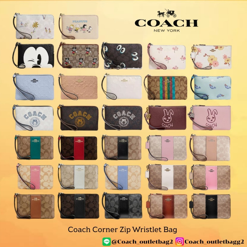 COACH 58035 CORNER ZIP WRISTLET | Shopee Thailand